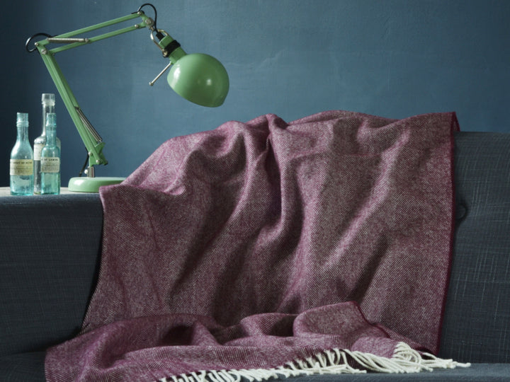 Smoke Blue Merino Herringbone Throw – The British Blanket Company