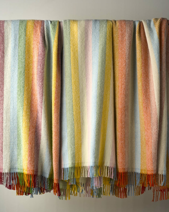 Rainbow Stripe Wool Blanket by British Blanket Company – The British ...