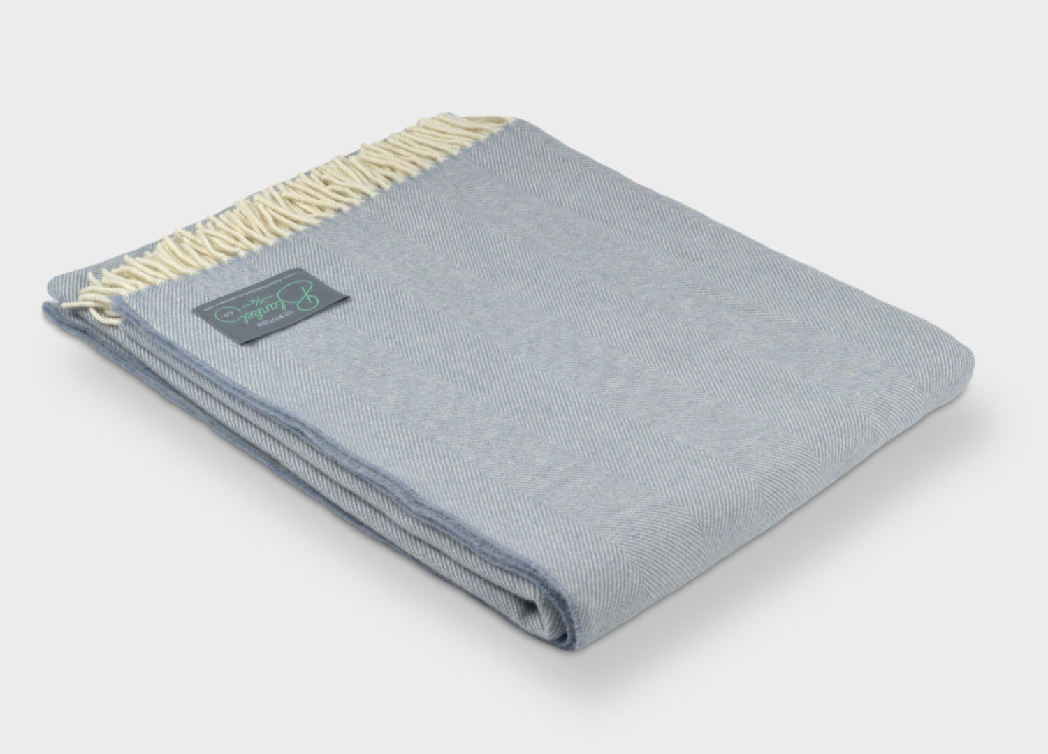 Smoke Blue Merino Herringbone Throw – The British Blanket Company